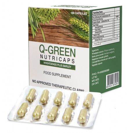 QGreen Nutri Caps Wheat And Barley Grass 100 Capsules | Lazada PH