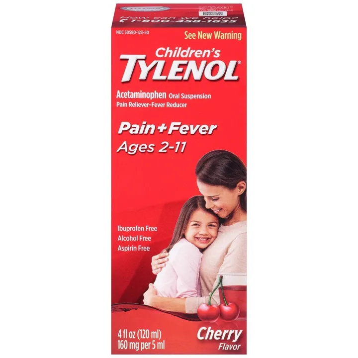 Children's Ty Lenol Pain + Fever 160 mg, Cherry Flavor, 4 fl.oz / 120ml ...