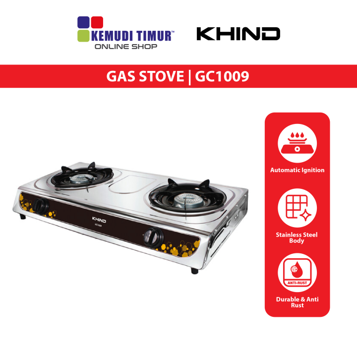 KHIND GAS COOKER 2 BURNER (Dapur Gas) | GC1009, GC6010, GC1710 | Lazada
