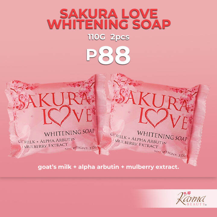 Sakura Love Soap 110grams | Goat's Milk + Alpha Arbutin + Mulberry ...