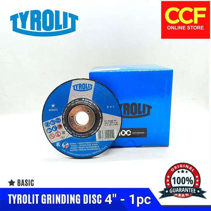 Tyrolit Basic Grinding Disc Grinding Wheel Steel 4” Genuine sold per 1 piece | Lazada PH