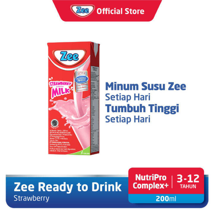 ZEE UHT STRAWBERRY MILK SHAKE 200 ML | Lazada Indonesia