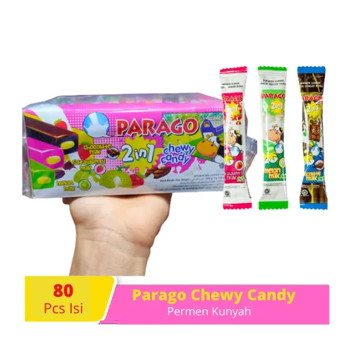 Parago Chewy Candy Susu & Buah [ 80 Pcs / 1 Box / 650g ] - Snack ...