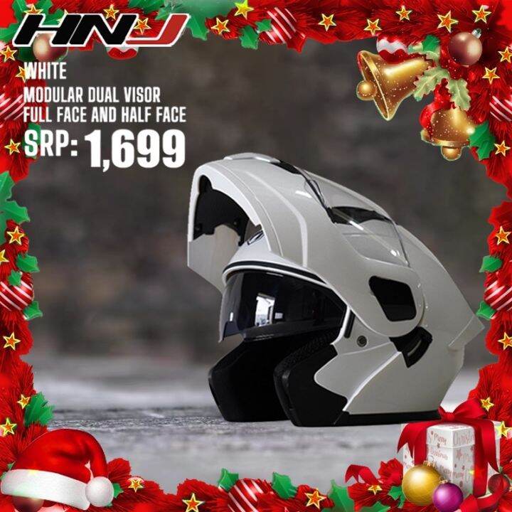 HNJ 937 Plain Men's Full Face Motorcycle Helmet Dual Visor Modular Open Women's | Lazada PH