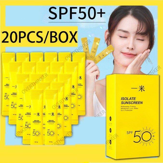 20pcs/BOX ISOLATE SUNSCREEN SPF 50+ Moisturizing Sunscreen Sunblock ...