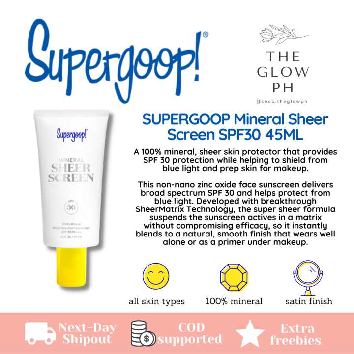 [AUTHENTIC] SUPERGOOP! Mineral Sheer Screen SPF30 45ML | Lazada PH
