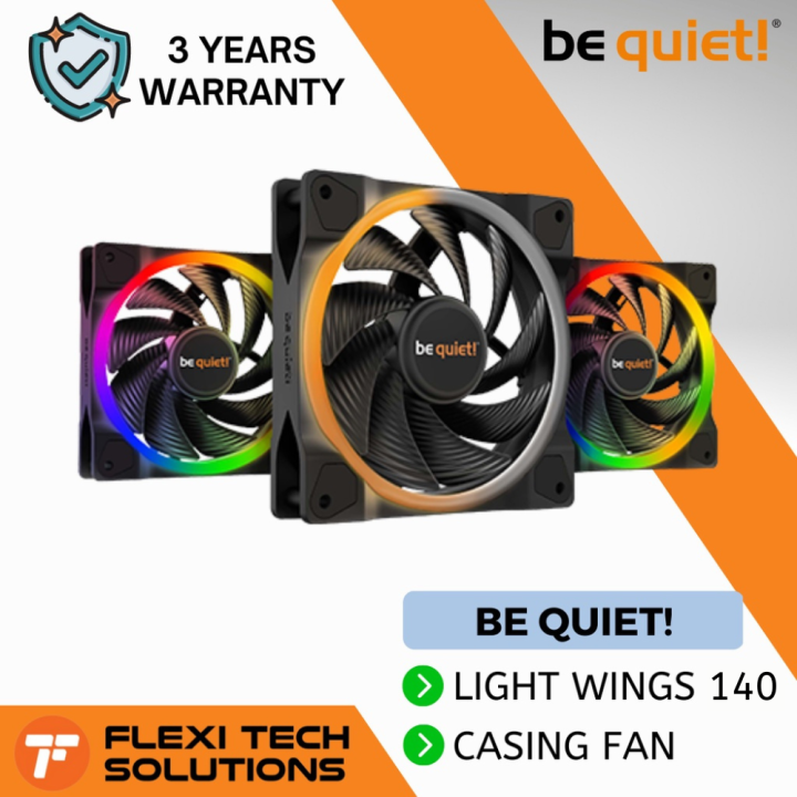 Flexi Tech BE QUIET! Light Wings 140MM PWM High-Speed ARGB Case Fan ...