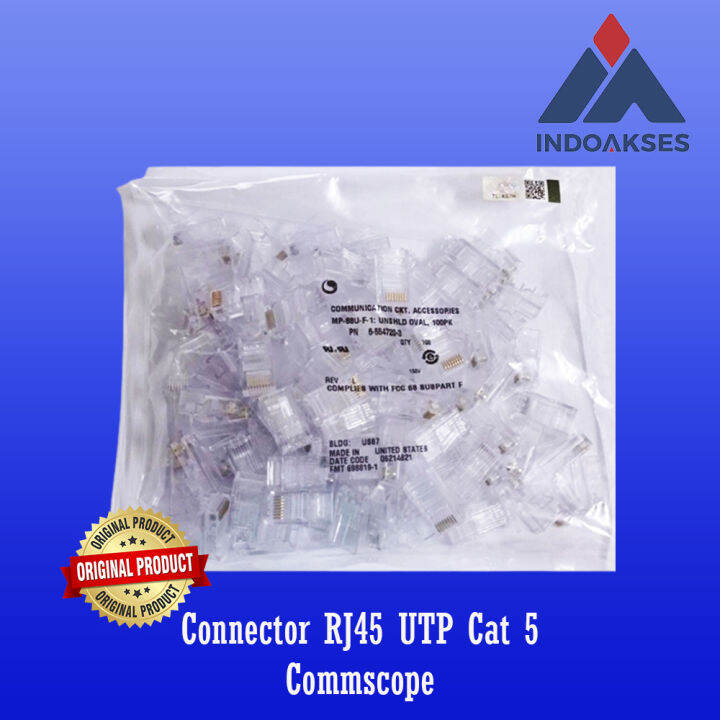 Konektor RJ45 AMP/Commscope Cat5 [ORIGINAL] 100PCS | Lazada Indonesia
