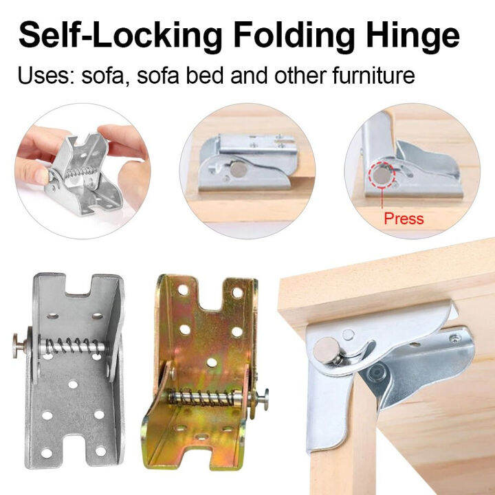 Self-Locking Folding Hinge 90 Degree Chair Extension Foldable Support ...