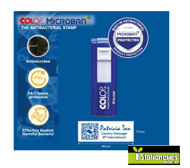 Pocket Plus 30 Rubber Stamp COLOP Microban Antibacterial Protection Self-Inking Stamp | Lazada