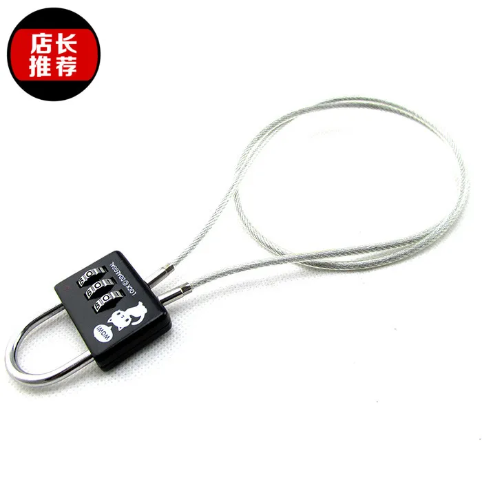 Wire rope padlock travel bag padlock laptop lock cute mini password ...