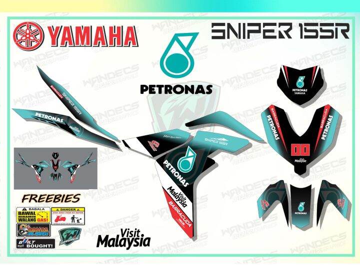 Yamaha Sniper 155 Decals - ( Fully Laminated -Gloss Vinyl high grade ...