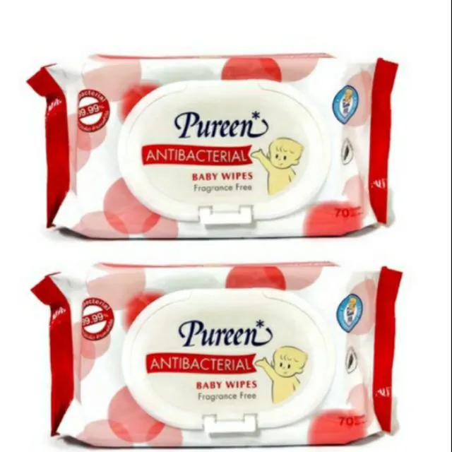 PU ผ้าเช็ดทำความสะอาด Pureen Baby Wipe เพียวรีน เบบี้ไวพ์สีแดง สูตร ...