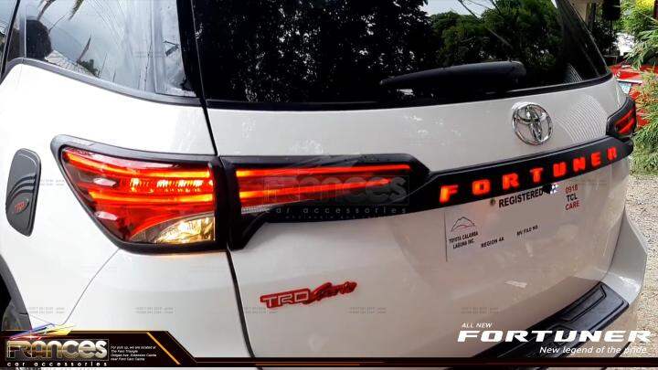 Toyota Fortuner 2016-2024 Glossy black Rear Bumper Trunklid / TRUNK LID ...