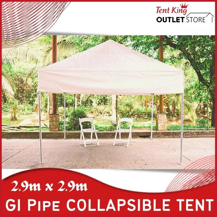 【GI PIPE TENT】2.9mx2.9m GI PIPE TENT Easy-Set Up TENTS with Galvanized ...