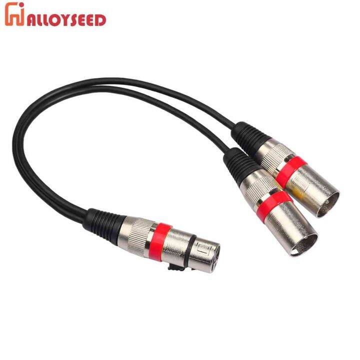 3Pin XLR Female Jack to Dual 2 Male Plug Y Splitter 30cm Adapter Cable ...