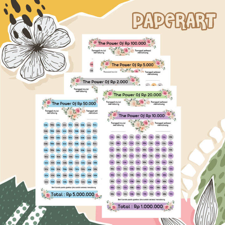 isian binder catatan tabungan motif bulat2 binder tabungan | Lazada ...