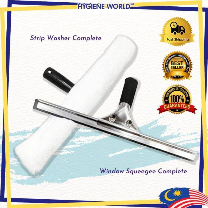 Window Squeegee Complete Strip Washer Complete 14” 35cm / Glass Wiper / Screen Washer / Window ...