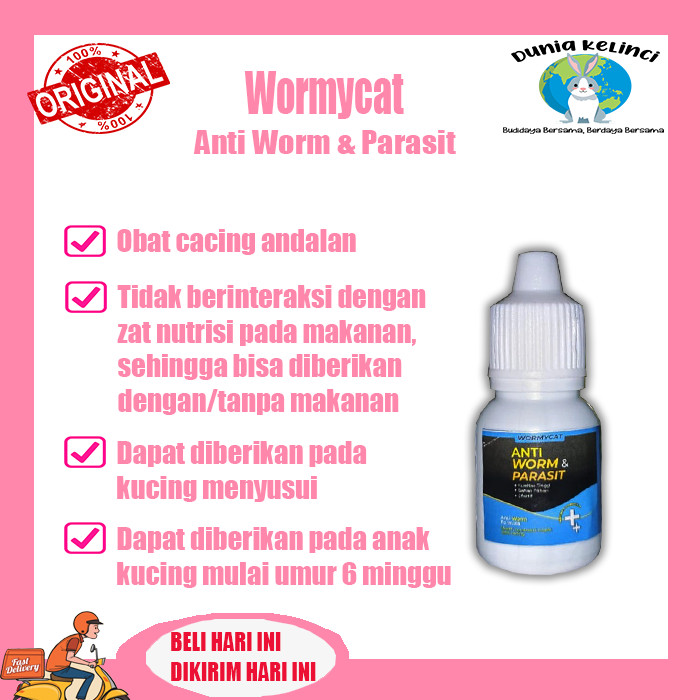 Obat cacing Kucing Wormycat Anti worm parasit | Lazada Indonesia