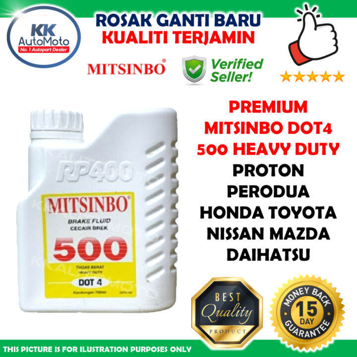 1 Bottle Genuine Mitsinbo DOT4 Heavy Duty Brake Fluid 700mL Synthetic ...