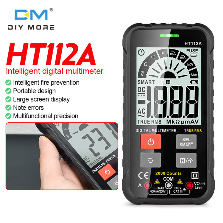 diymore HT112A HT112 Digital Multimeter DC AC Voltmeter Ohm Volt Amp ...