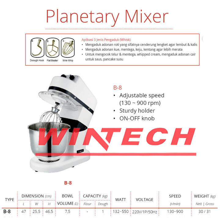 Getra B 8 B8 B 8hj Planetary Mixer Mixer Roti And Mixer Kue Planetary