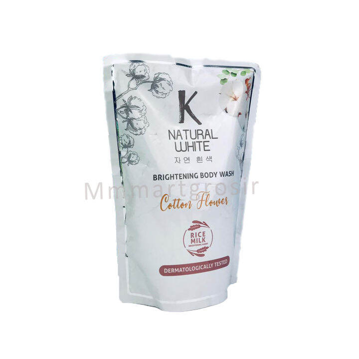 K Natural White/Brightening Body wash/sabun cair/Cotton Flower/Rice ...
