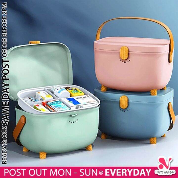 𝗗𝗨𝗔𝗟 𝗧𝗜𝗘𝗥 》Large Capacity Medicine Box Portable First Aid Kit Medical ...