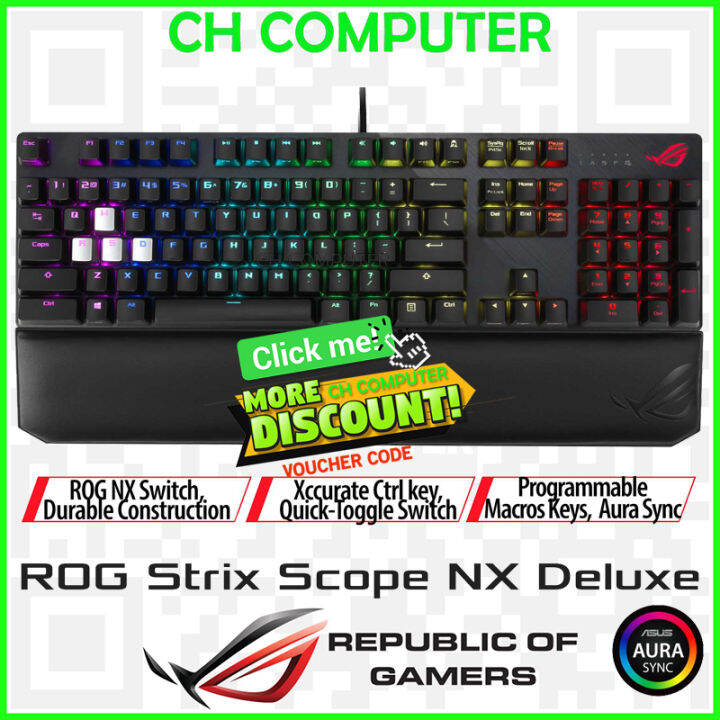 ASUS ROG Strix Scope NX Deluxe Gaming Keyboard (ROG NX Mechanical ...