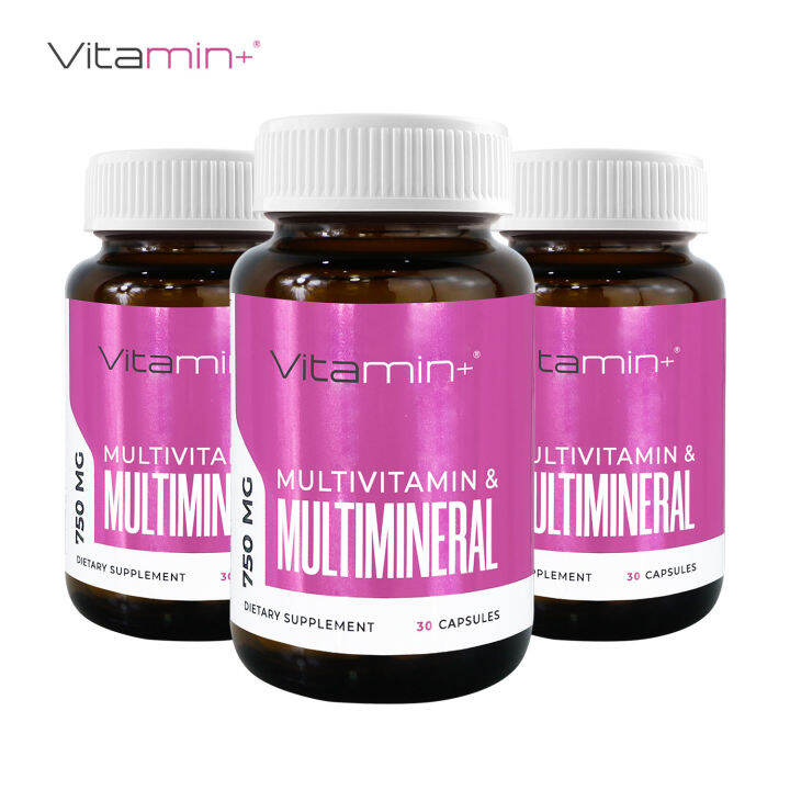 [แพ็ค 3 ขวด สุดคุ้ม] วิตามินรวม แร่ธาตุรวม วิตามินพลัส Multivitamin ...