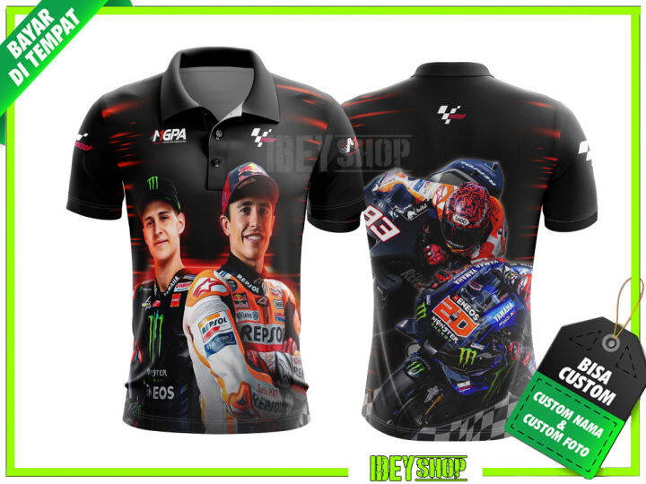 Baju MOTO GP 2022 MARC MARQUEZ 93 Fabio Quartararo Kaos MANDALIKA ...