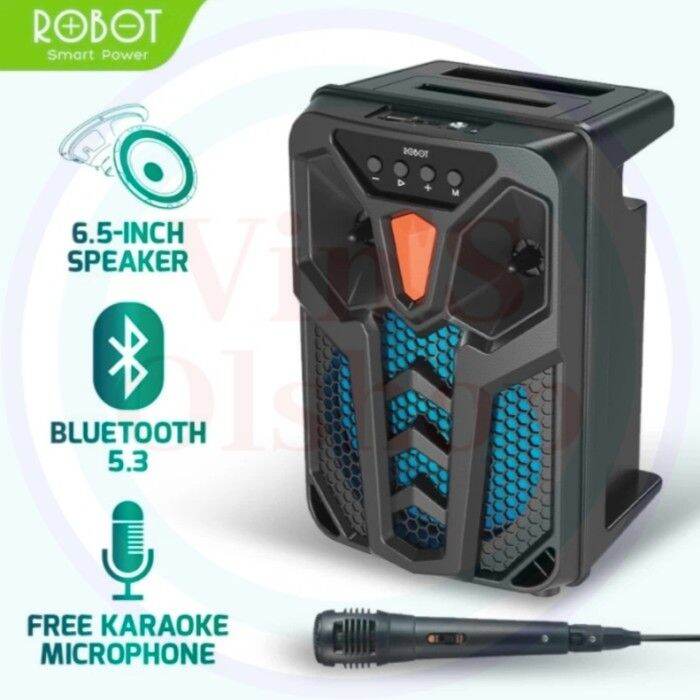 Speaker Robot RB300 Bluetooth 5.3 RGB + Mic Karaoke / 6.5Inch Speaker ...