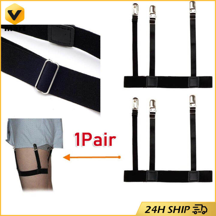 2Pcs Men Shirt Stays Belt Non-slip Locking Clips Keep Shirt Tucked Leg ...
