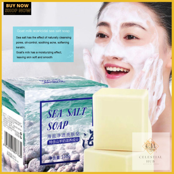 Sea Salt Soap Removal Pimple Pores Acne Treatment Cleaner Moisturizing ...