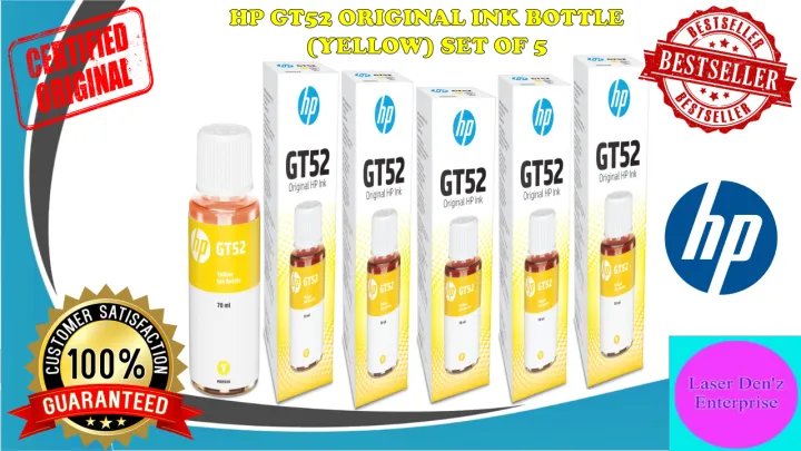 HP GT52 ORIGINAL INK BOTTLE 70ML (YELLOW) SET OF 5 | Lazada PH