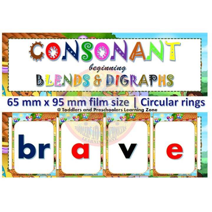 Consonant Blends And Digraphs Flip Cards Laminated Word Builder 94