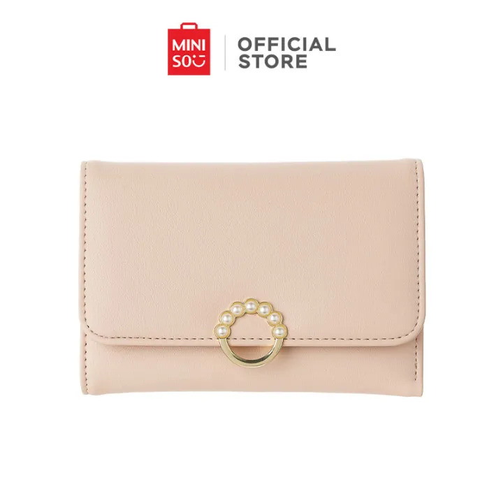 MINISO Women Medium Long Wallet with Pearl Ring | Lazada PH
