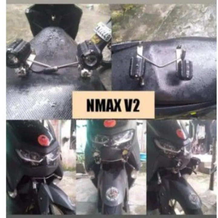 Nmax V2 stainless bracket for mini driving light and night ripper ...