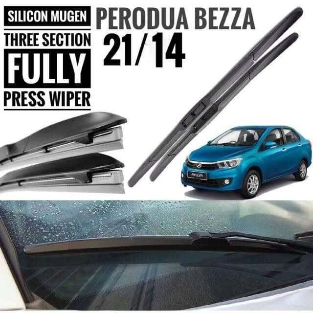 2Pc Perodua Bezza Silicon Wiper Car Mugen Wiper Three Section Fully ...