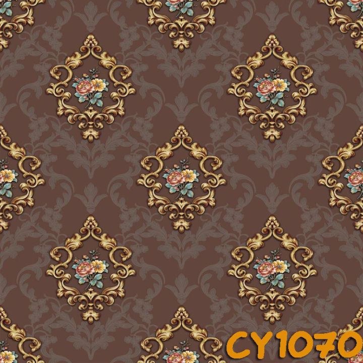 Wallpaper Dinding Batik Coklat Gold 10m X 45cm Lazada Indonesia