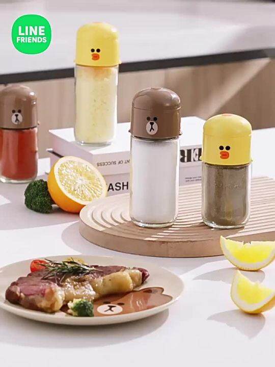 [Line Friends] กระป๋องแก้วปรุงรส ขวดเครื่องปรุงในครัว | Lazada.co.th