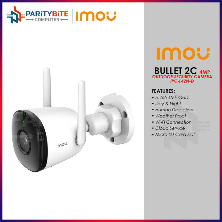 Imou Bullet 2C IPC-F42N-D 4MP 2.8mm Wi-Fi Camera Dual Antenna Outdoor ...