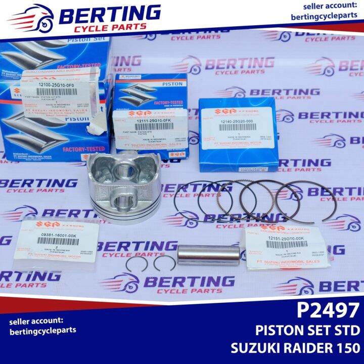 SGP PISTON SET STANDARD SIZE Suzuki Raider 150 Genuine 12100-25G10-0F0 ...