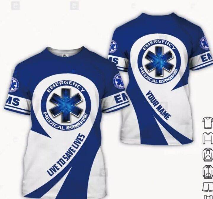 EMERGENCY MEDICAL RESPONDER(EMR) t-shirt，Contact the seller to ...