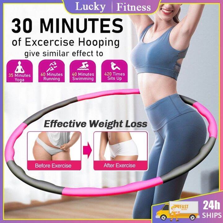 Weighted Hula Hoop Adult Segments Removable Foam Fitness Fat Burning ...
