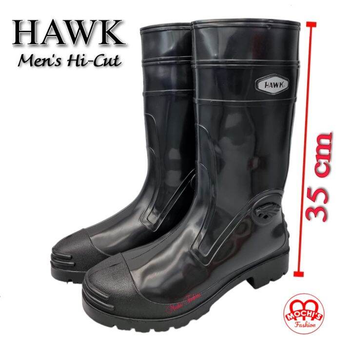 Hawk Men's Heavy-Duty High-Cut waterproof non-slip Black Color rain ...