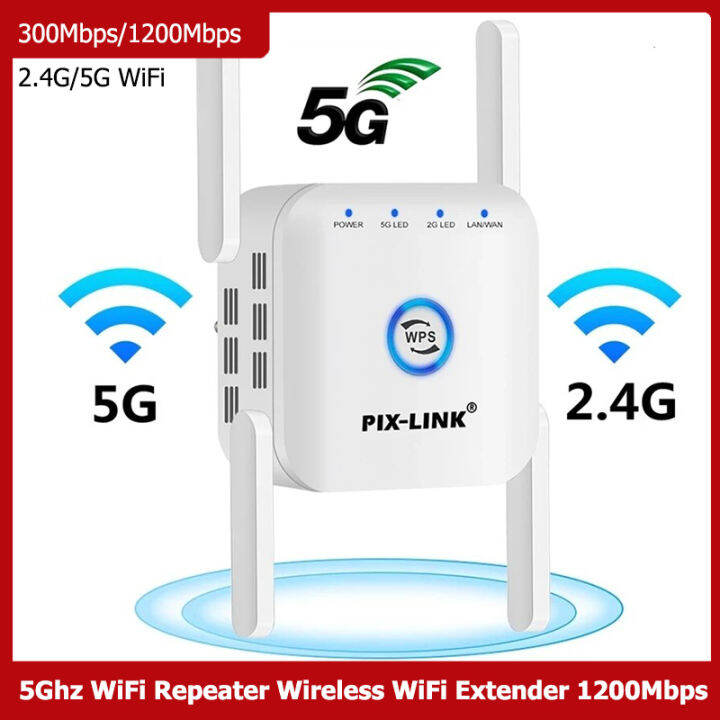 WiFi Repeater Booster 5G 1200M Wi-Fi Extender Amplifier สัญญาณ Access ...