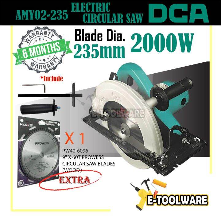 DCA 9" Electric Circular Saw 2000W 4100rpm AMY02-235 | Lazada