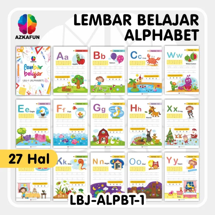 Lembar Belajar Alphabet - Worksheet Anak - Belajar Mengenal Huruf ...