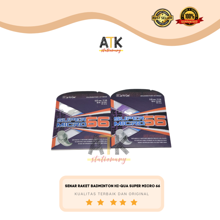 Senar Raket Badminton Hiqua HI-QUA Super Micro 66 Original Bulutangkis ...